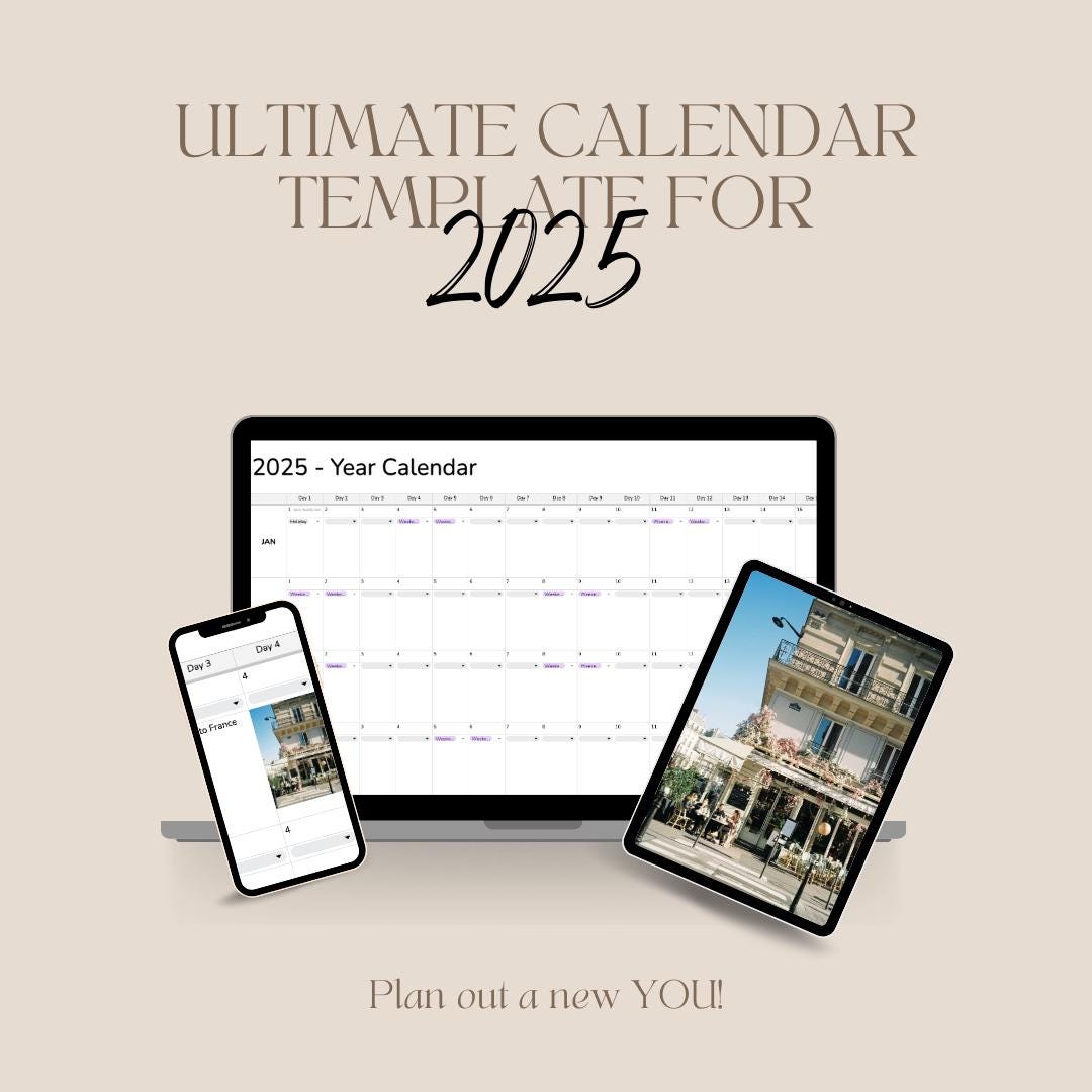 Ultimate 2025 Editable Calendar Template | Digital Download - Etsy