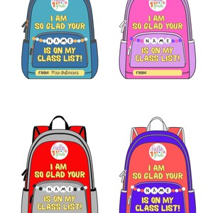 Back to School Gift Tag for Students, Glad Your Name is on My Class ...