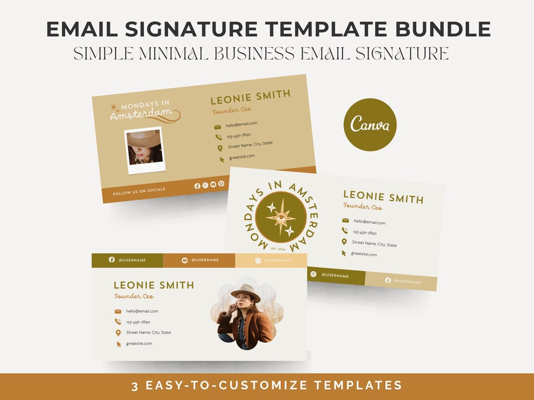 Email Signature Template Bundle for Canva | Clean Professional Business ...