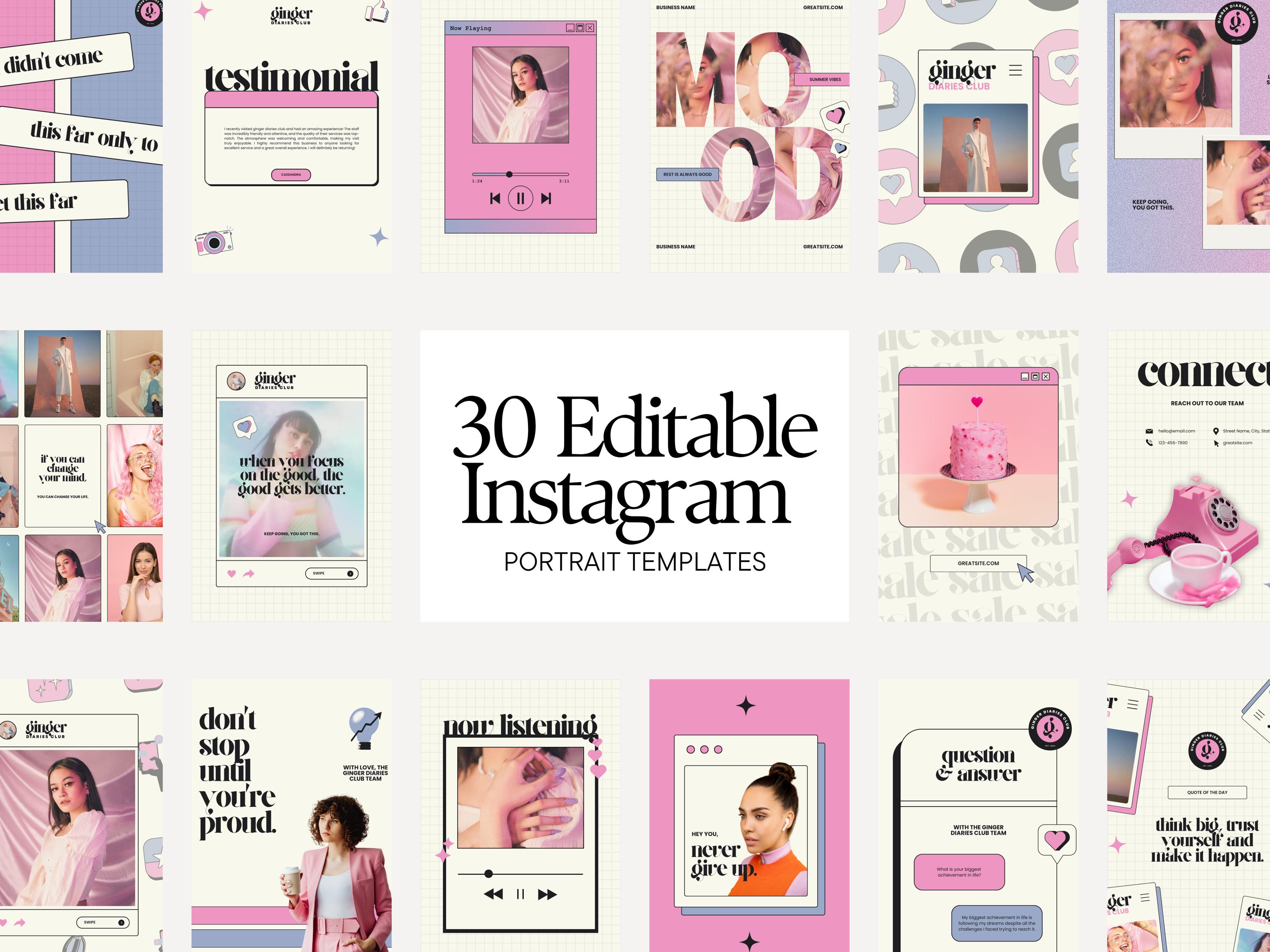 Editable Instagram Post Templates: Canva Social Media Kit (digital ...
