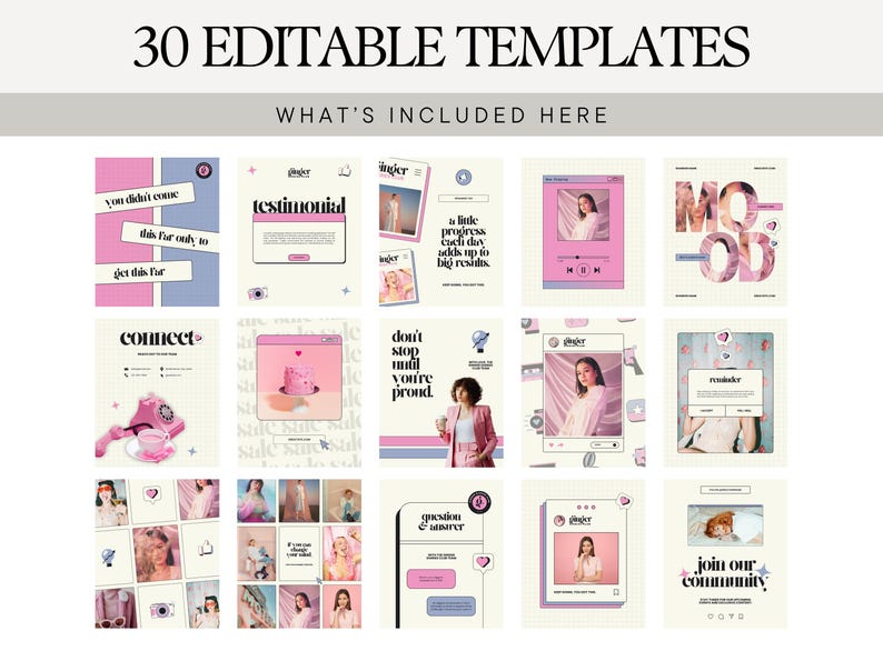 Editable Instagram Post Templates: Canva Social Media Kit (digital ...