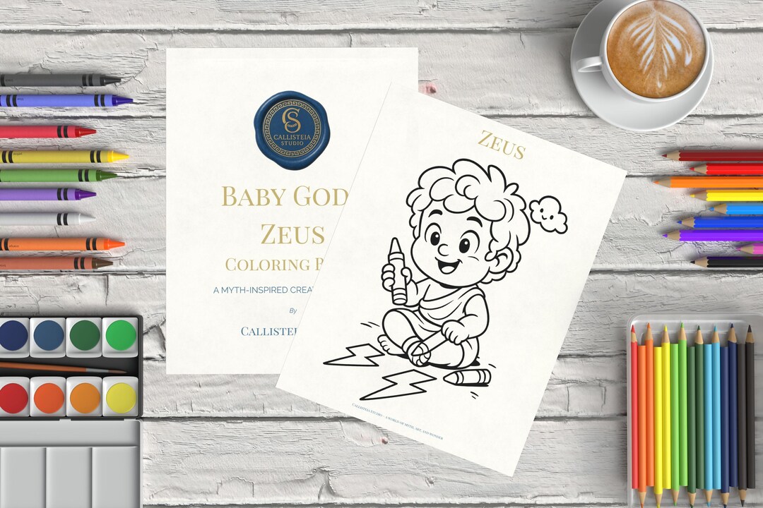 Baby Zeus Coloring Page: Greek Mythology Activity Sheet (PDF Download ...