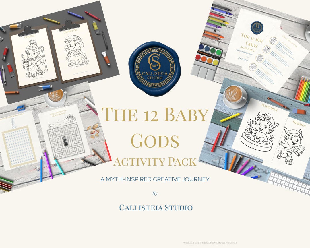 12 Baby Greek Gods Printable Activity Pack – Coloring Pages, Mazes ...