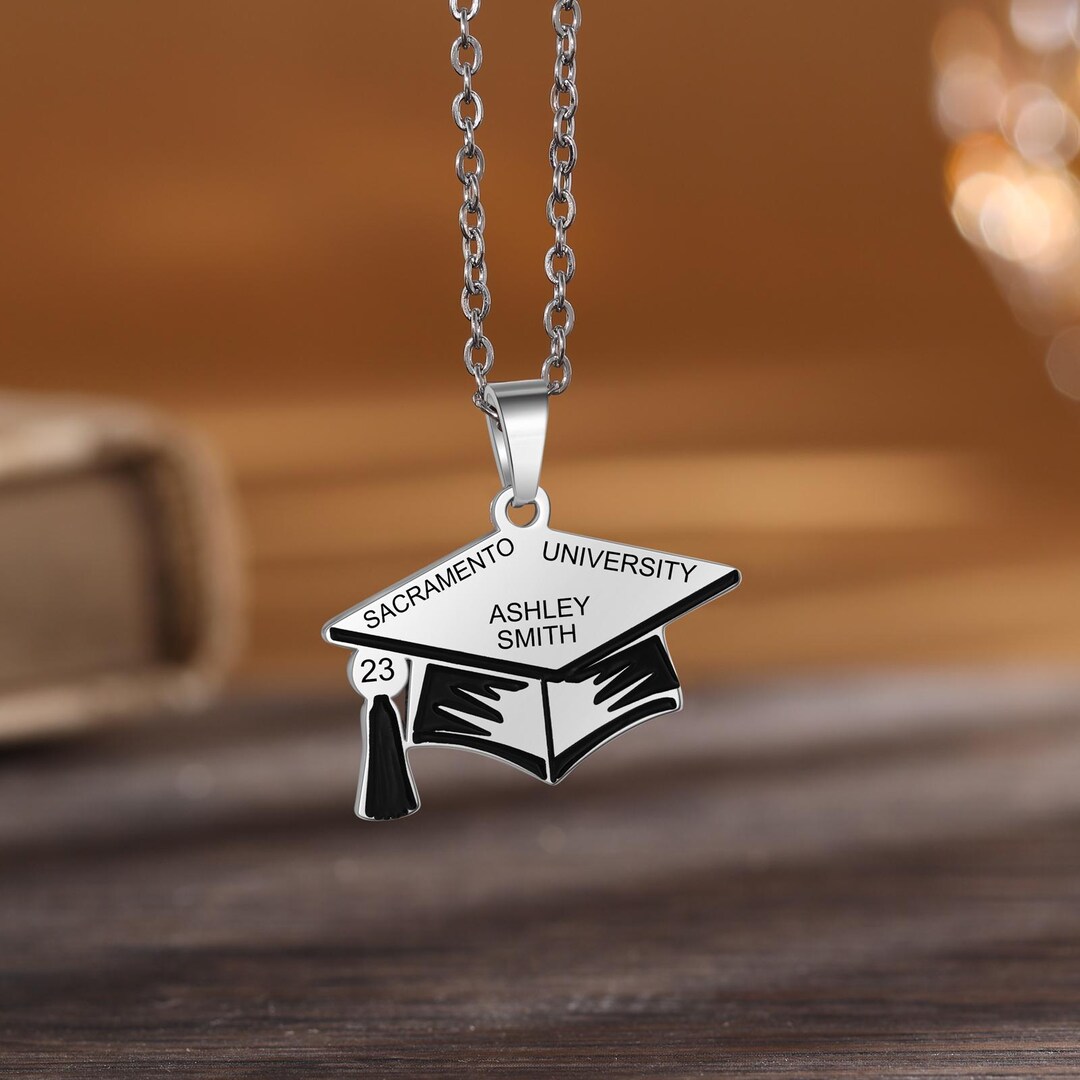 Custom Graduation Hat Necklace, Phd Graduation Gifts, Congratulations ...