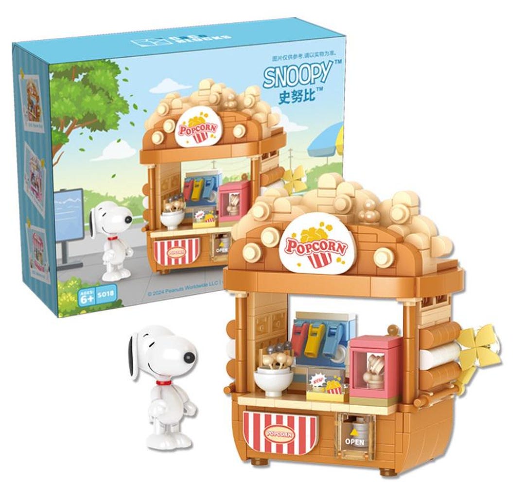 Snoopy Popcorn Shop Building Blocks Set - Cute Collectible Desk Decor ...