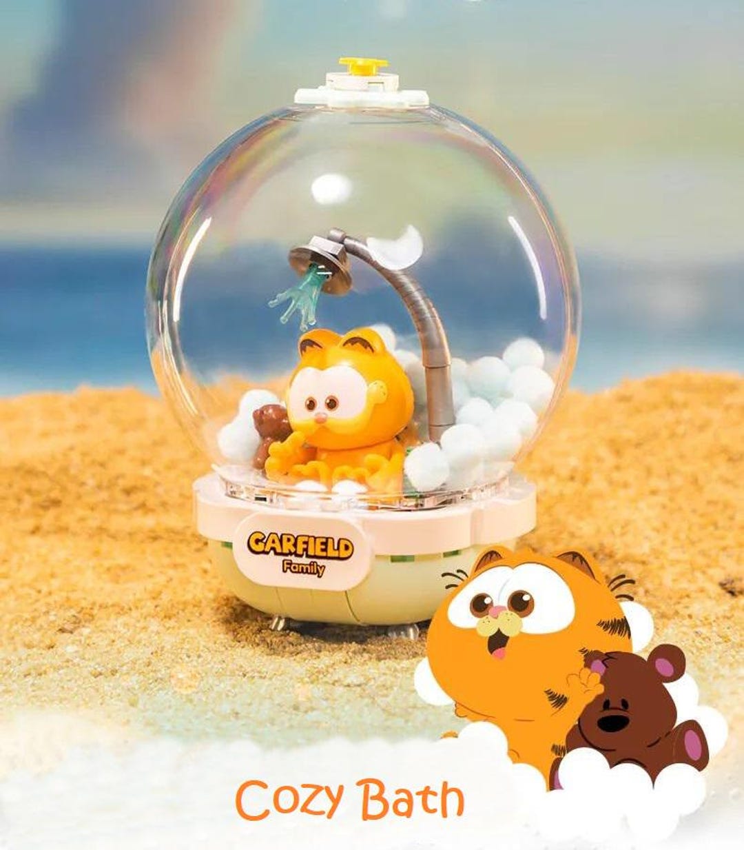 Garfield Crystal Ball Series Building Blocks Set - Cozy Bath | Official ...