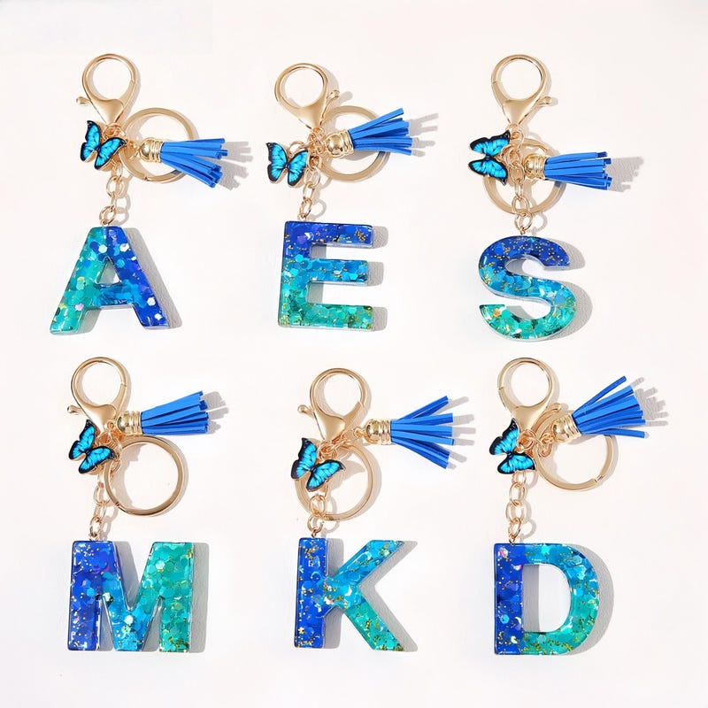 Resin Letter Keychain - Etsy