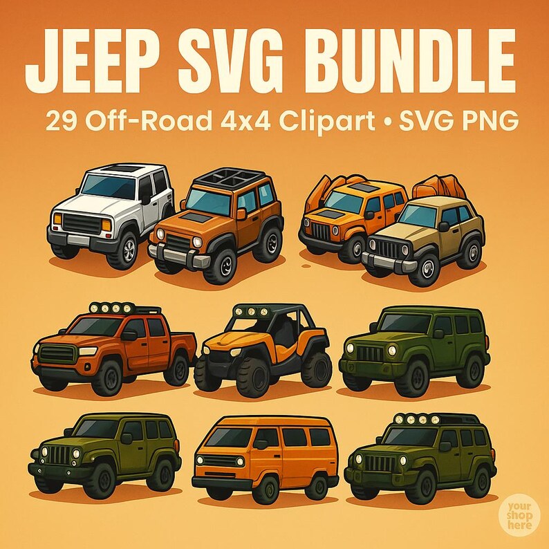 Jeep SVG Bundle Jeep PNG Overland Truck Adventure Vehicle Clipart ...