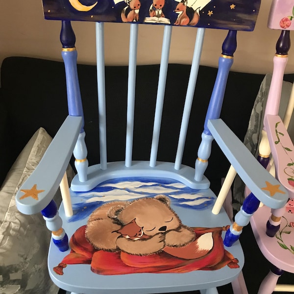 Hand Painted Rocking Chair - Etsy