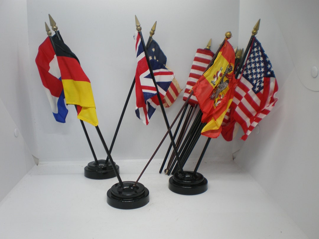Vintage Flags With Flag Holders - Etsy