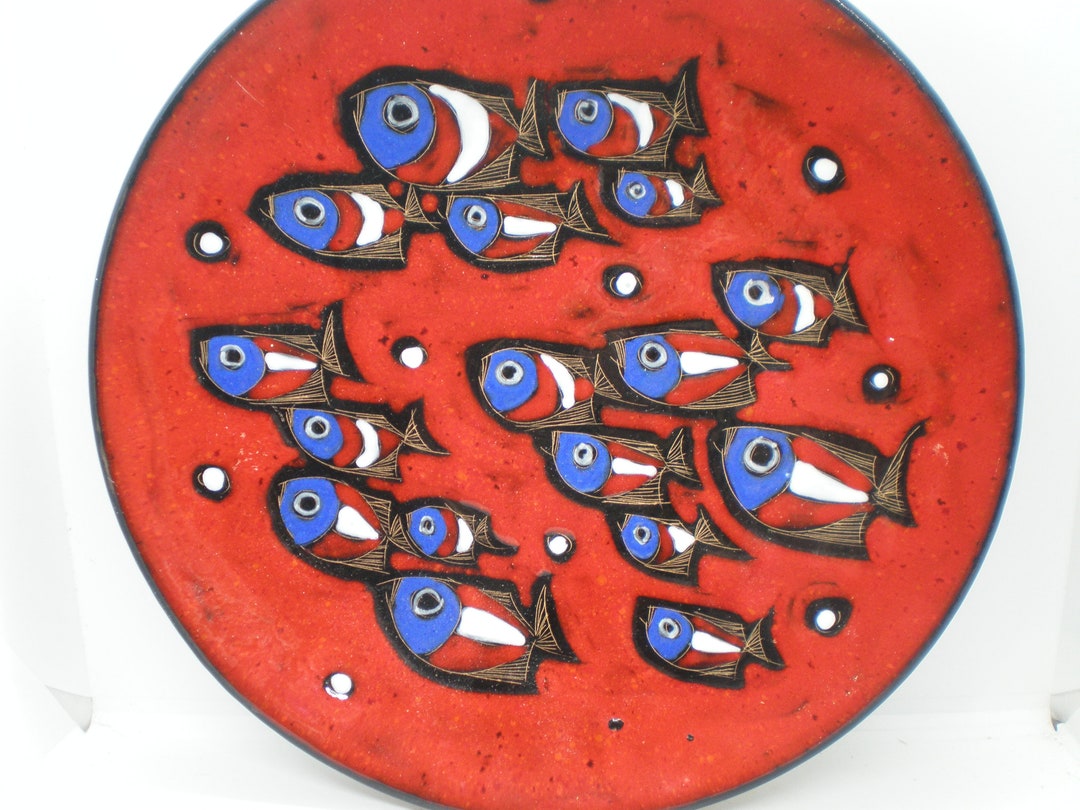 Vintage Franco Rufinelli Italian Pottery Plate: Whimsical Fish Design ...