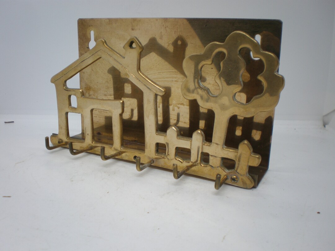 Vintage Brass Key Rack Key Holder - Etsy