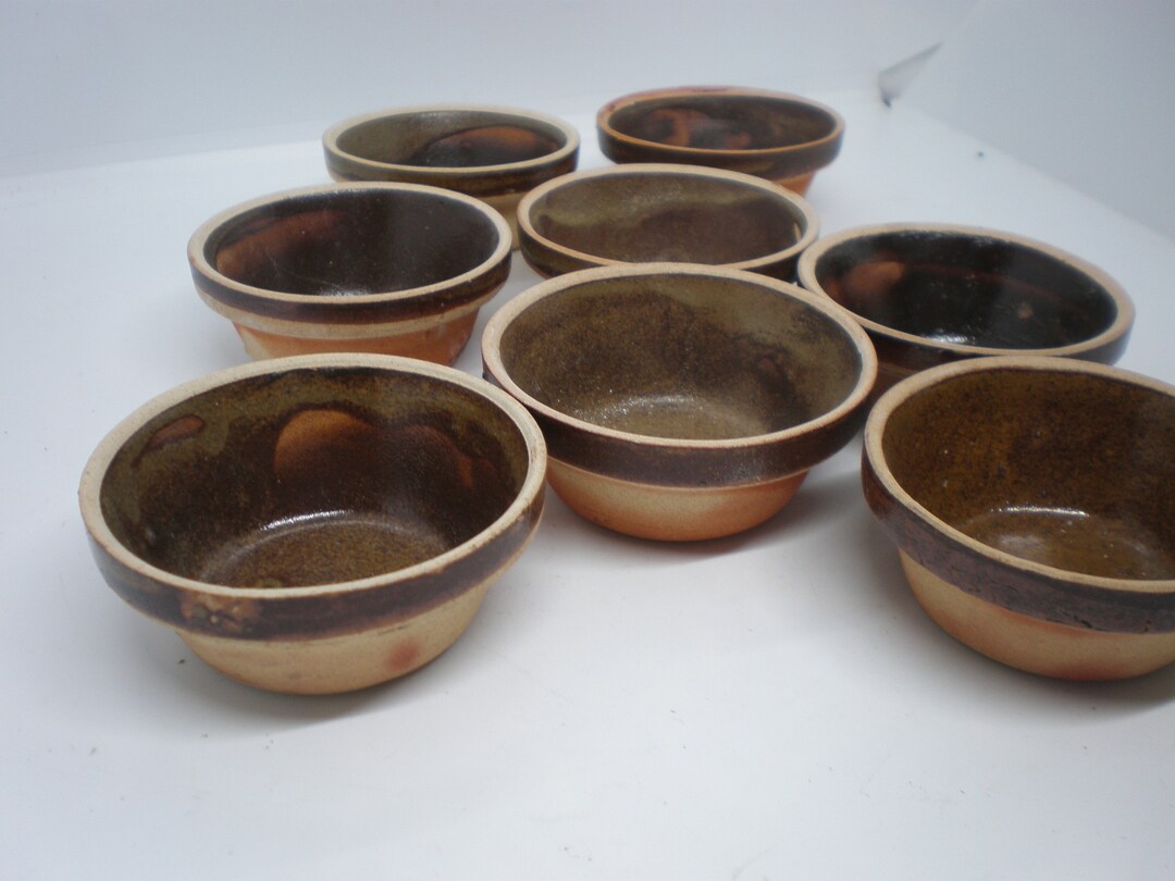 Vintage Set of 8 Custard or Drawn Butter Bowls Stoneware Pottery - Etsy