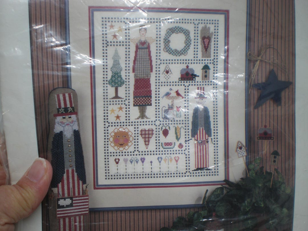 Vintage Heartstrings Cross Stitch Needlework Needlepoint Primitive ...