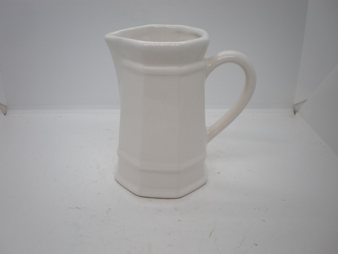 Vintage Ironstone White Pitcher - Etsy