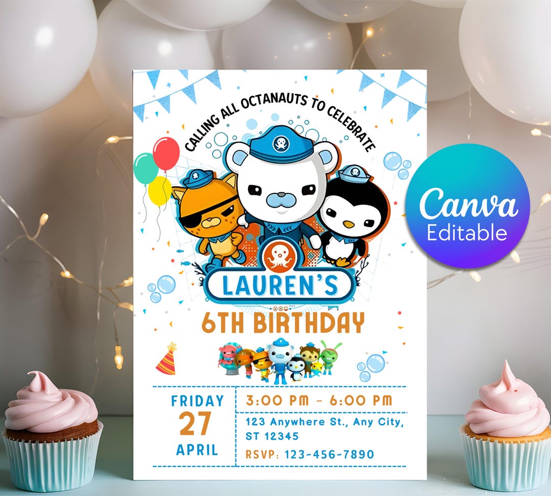 Octanauts Birthday Invitation, Birthday Invite, Any Age Kids Birthday ...