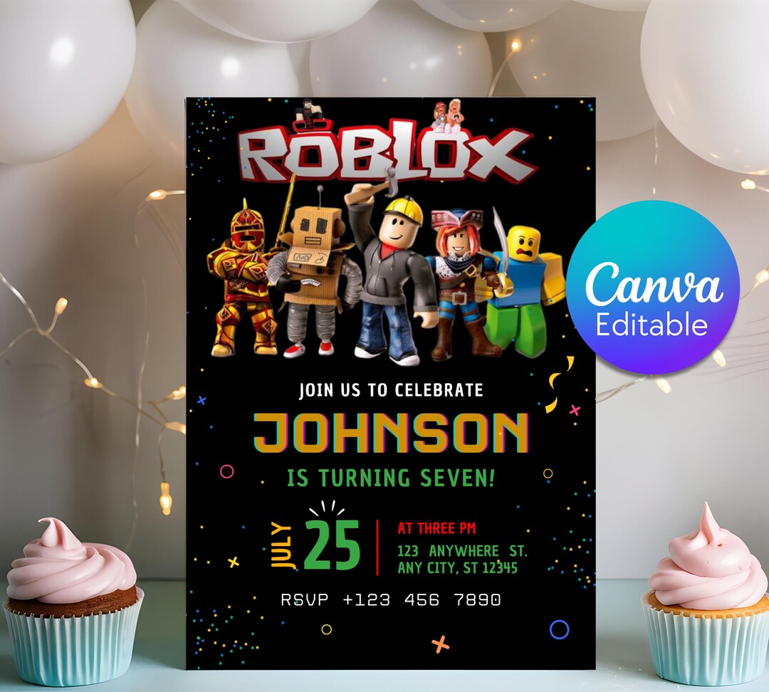 Roblox Invitation, Roblox Invite, Game Party, Roblox Boys Birthday ...