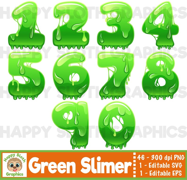 Slime Alphabet Vector Clipart Set. Halloween Font. - Etsy