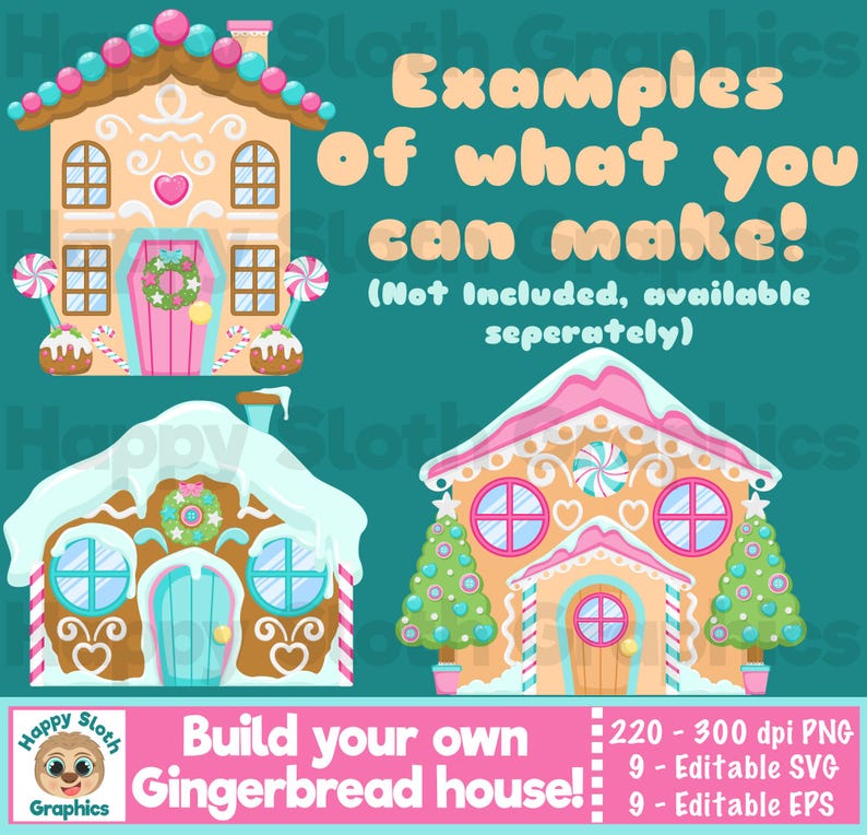 Gingerbread Family Clipart Set: Build Your Own - Commercial Use (PNG ...