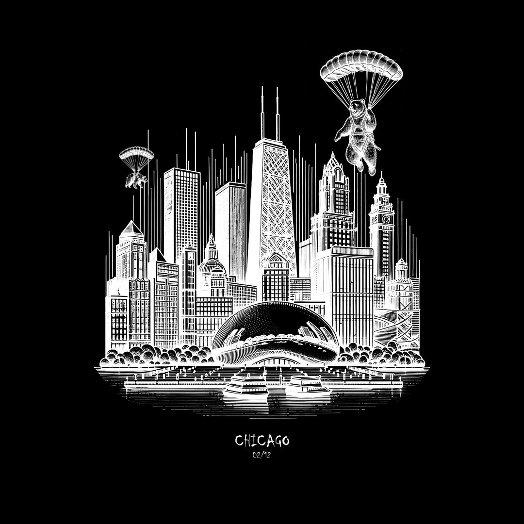 Chicago Printable Wall Art – Digital Download PNG Black and White ...