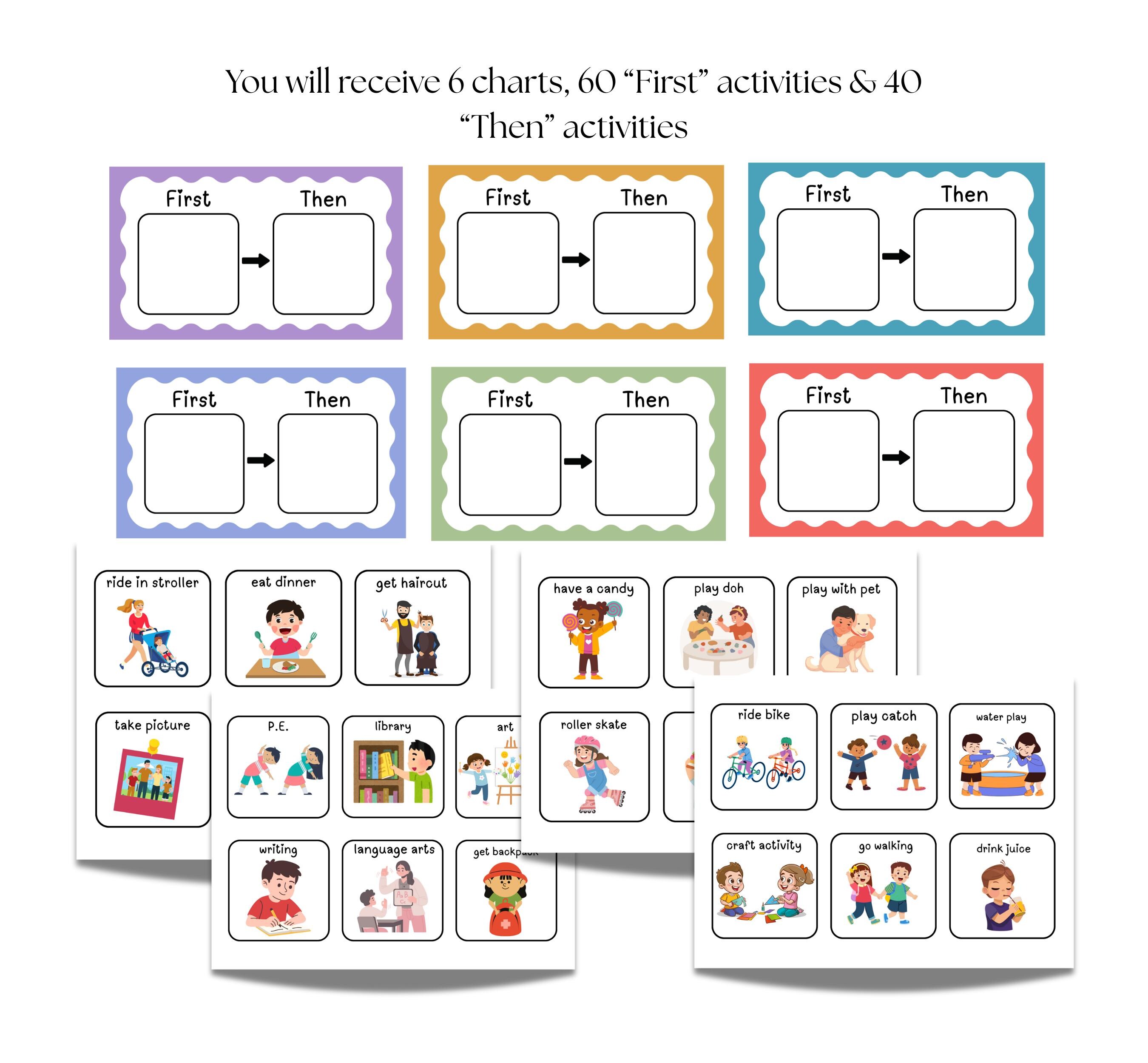 First Then Board Behavior Support Visual Schedule Support Chart for ...