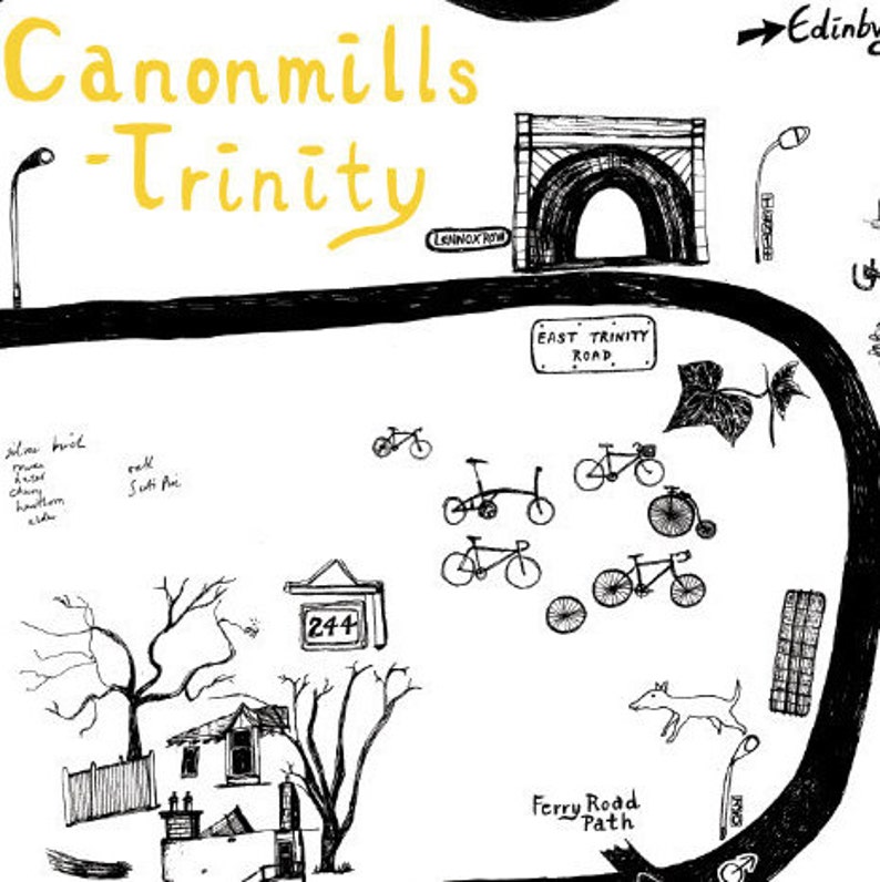Edinburgh City Cycle Route Map - 'canonmills - Trinity' - BROMPTON ...