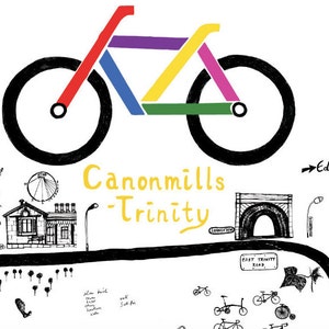 Edinburgh City Cycle Route Map - 'canonmills - Trinity' -- Large Poster ...