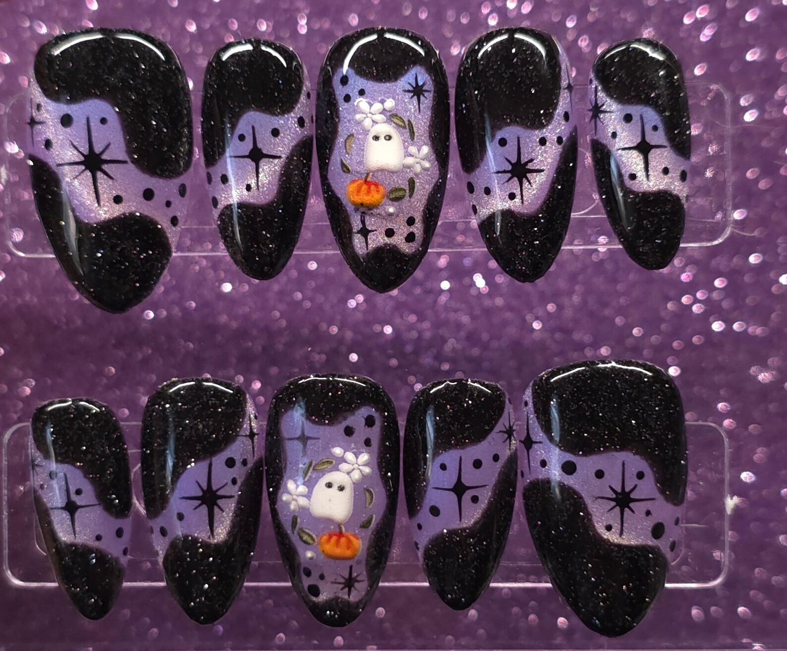 Custom Halloween Press-on Nails| Smoky Boo or Shimmer Boo | Hand ...