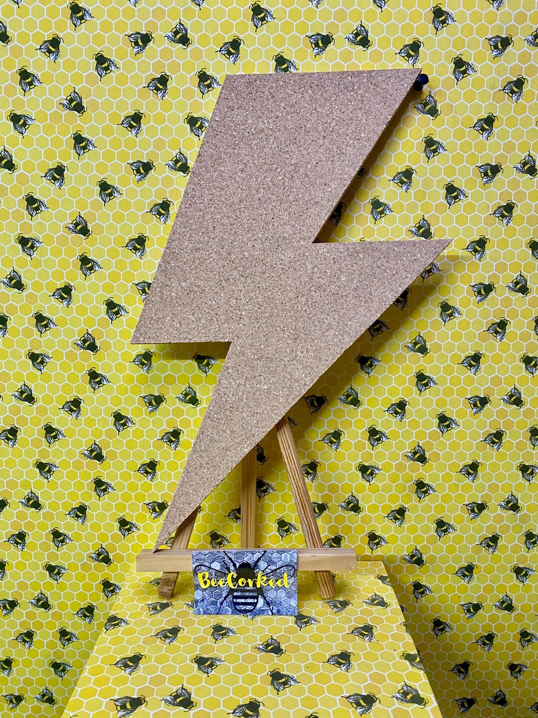 LIGHTNING BOLT Shaped Cork Board: Handmade Pin Display, Painted or ...