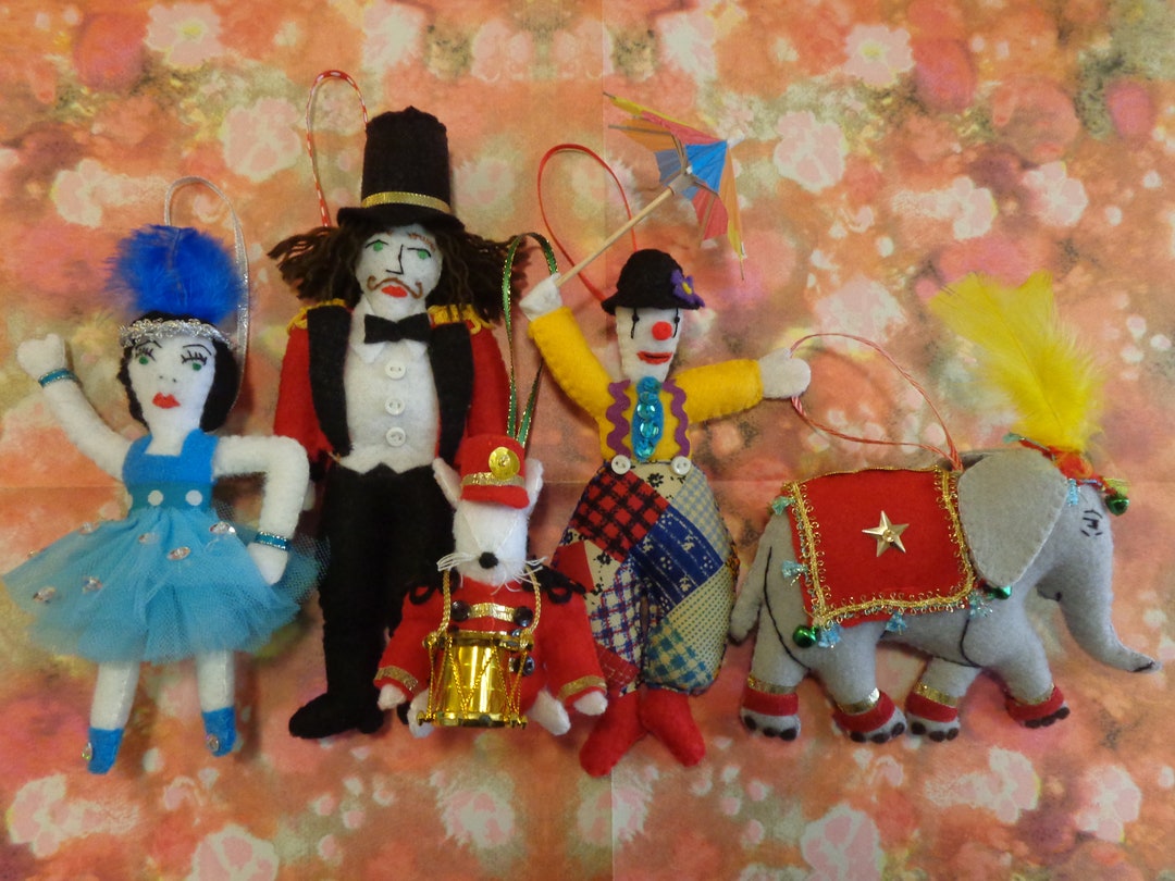 Circus Ornaments Set of 5 by Pepperland - Etsy