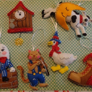 Felt Nursery Rhyme Set of 6 Ornaments - Etsy