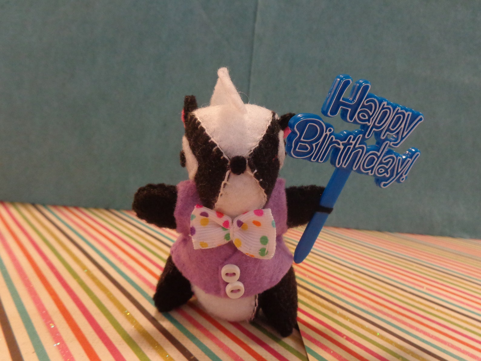 Happy Birthday Skunk Ornaments by Pepperland - Etsy