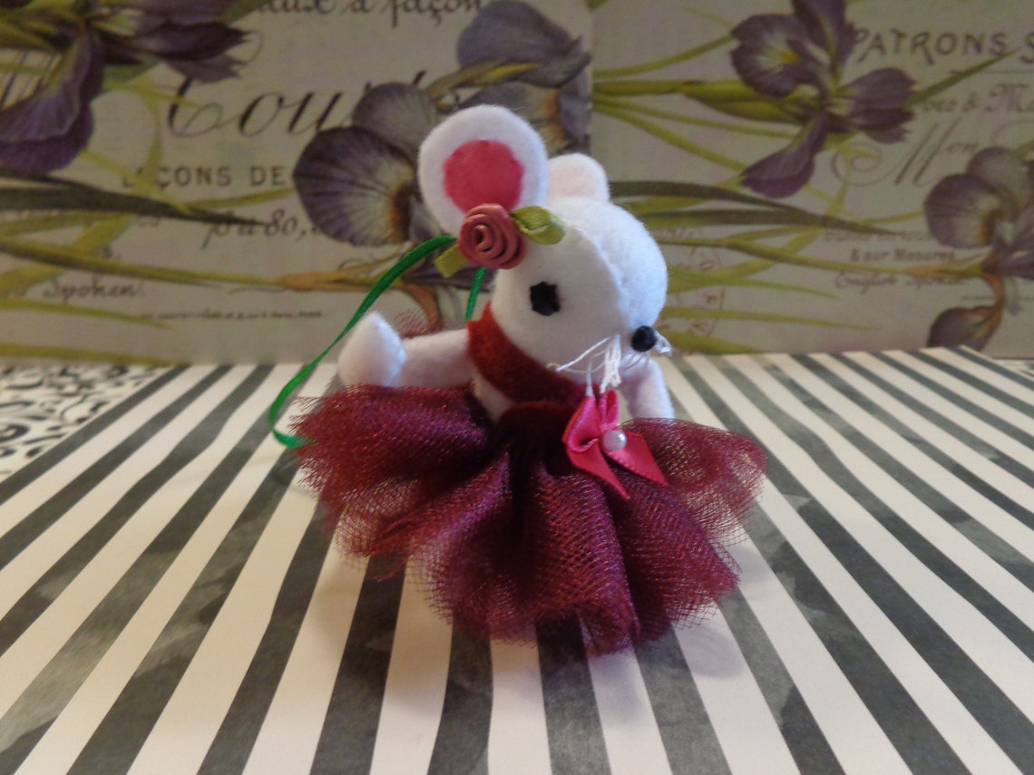 White Ballerina Mice Ornaments by Pepperland - Etsy