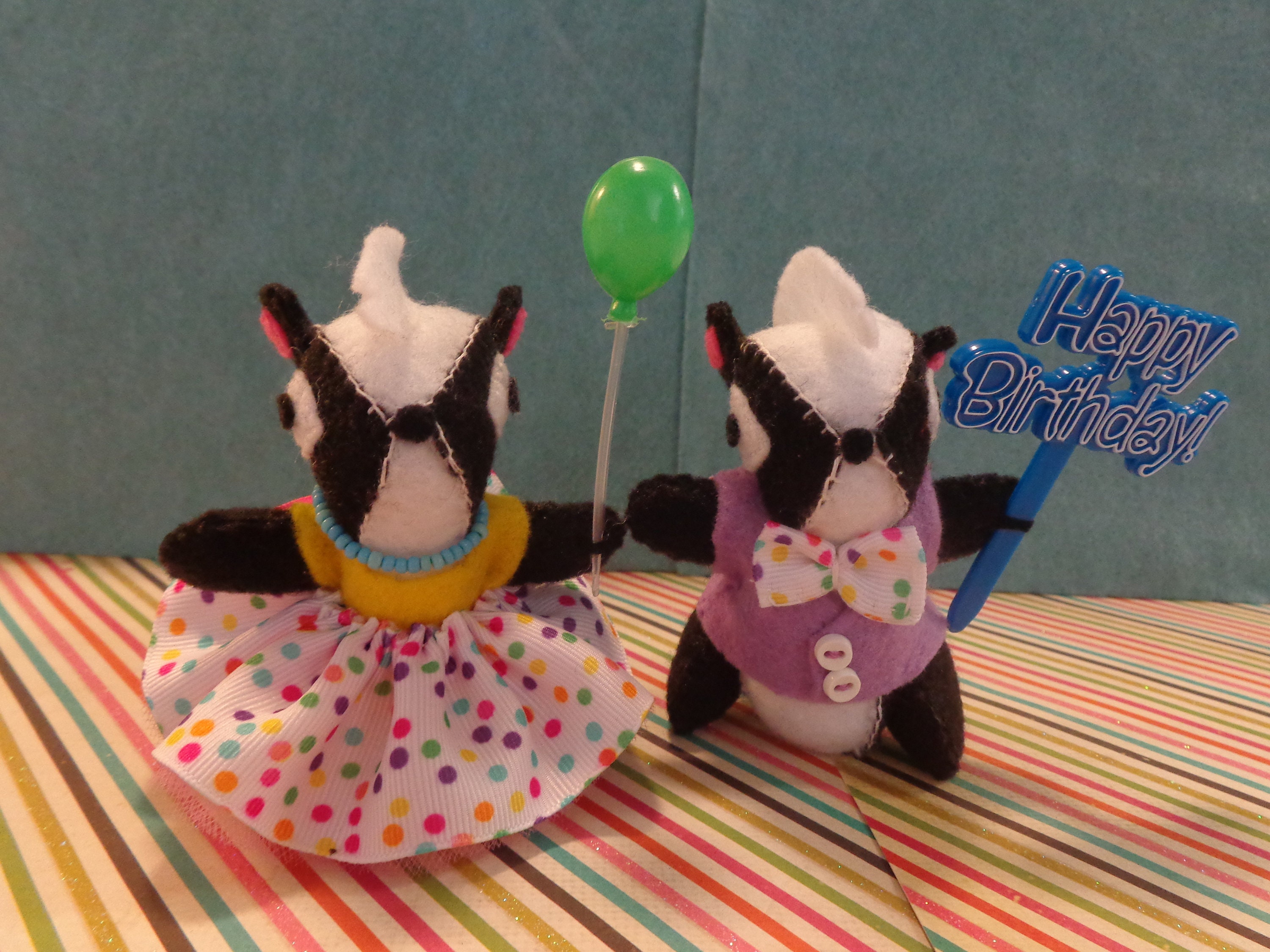 Happy Birthday Skunk Ornaments by Pepperland | Etsy