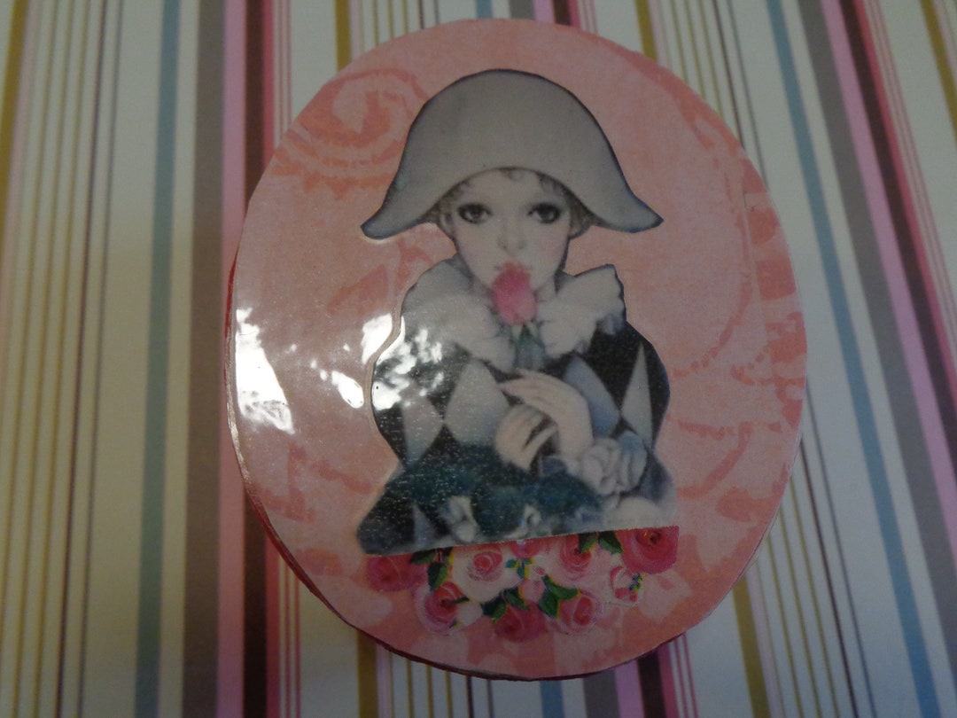 Checkerboard Clown Collage Trinket Box by Pepperland - Etsy