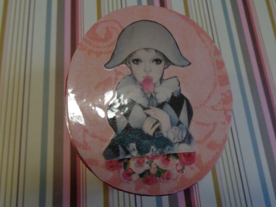 Checkerboard Clown Collage Trinket Box by Pepperland - Etsy