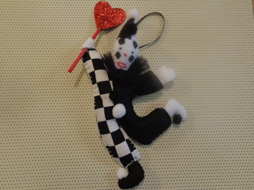Checkered Jester Clown Ornament by Pepperland - Etsy