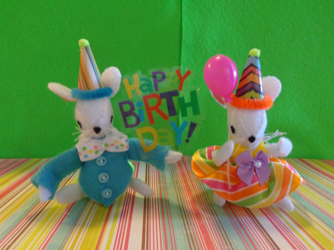 Happy Birthday Mice Ornaments by Pepperland - Etsy