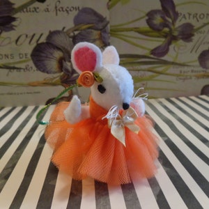 White Ballerina Mice Ornaments by Pepperland - Etsy
