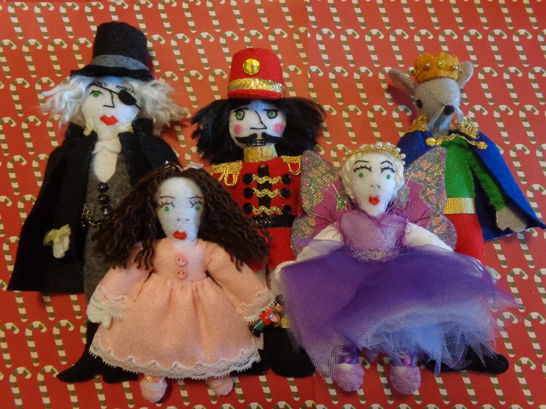 The Nutcracker Ballet Felt Christmas Ornaments Set of 5 by Pepperland ...