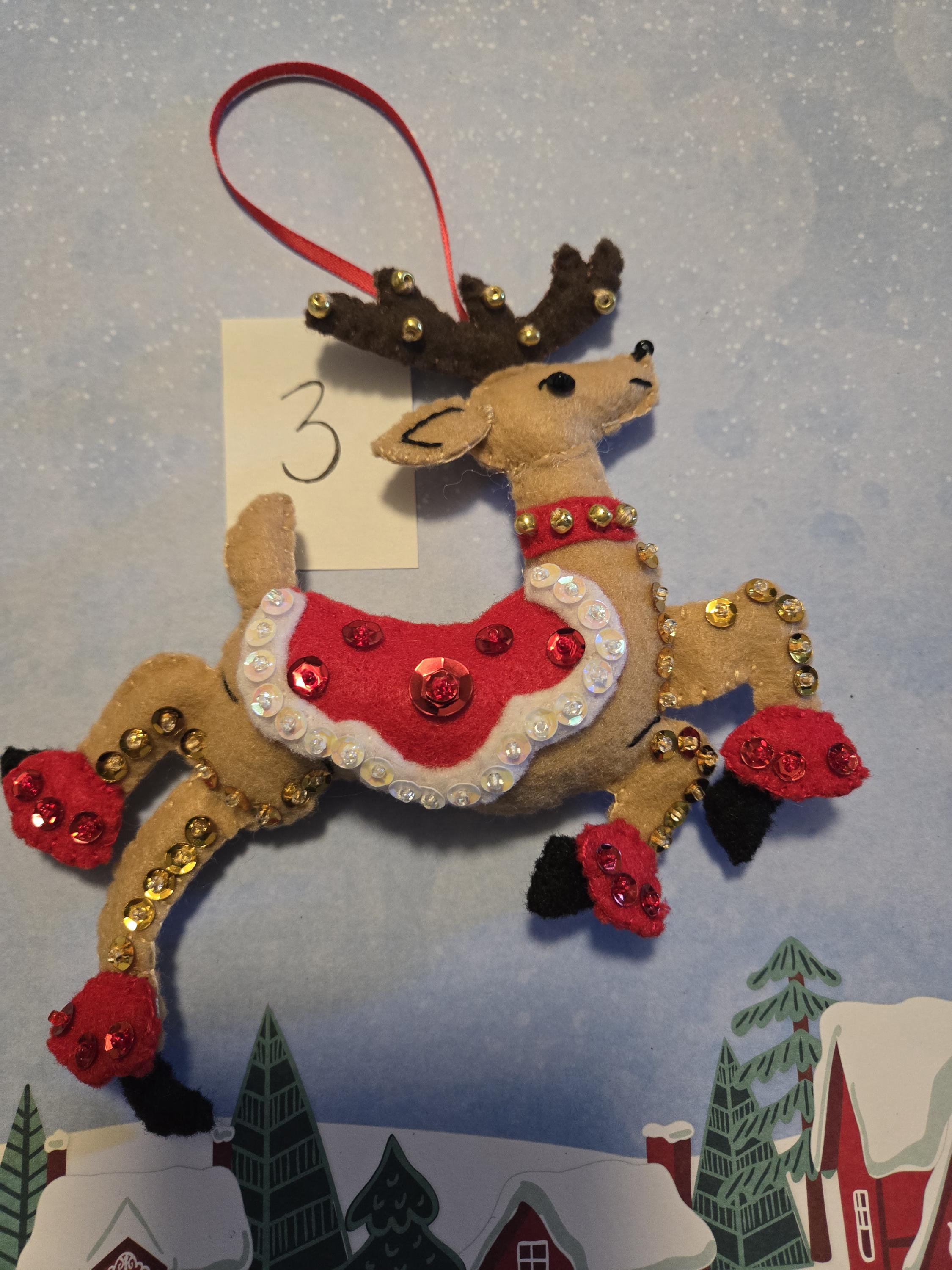 Christmas Felt Reindeer Ornaments by Pepperland - Etsy