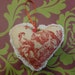 Woman With Boy and a Goat Toile Fabric Heart Ornament by Pepperland - Etsy