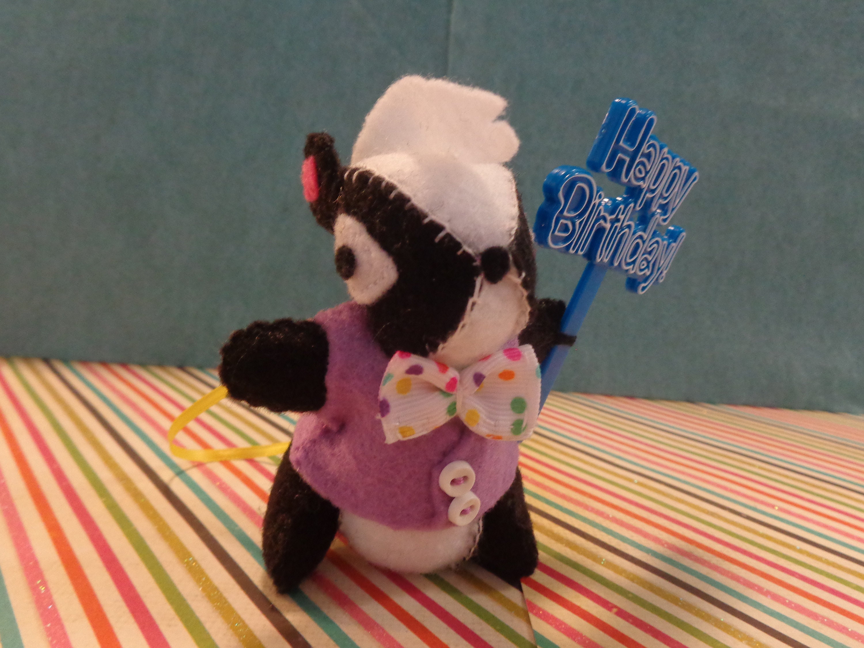 Happy Birthday Skunk Ornaments by Pepperland - Etsy