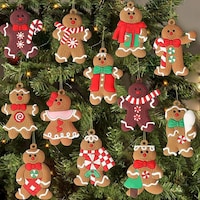 Articulated Gingerbread Man, Set of 5 Christmas Decoration, 5 Faces ...