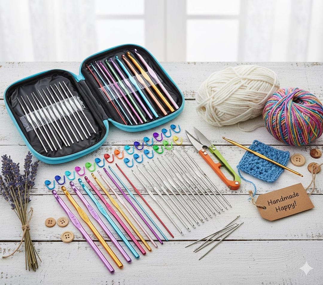 54 Pcs Crochet Hooks Kit With Case, Knitting DIY Craft Tools - Etsy