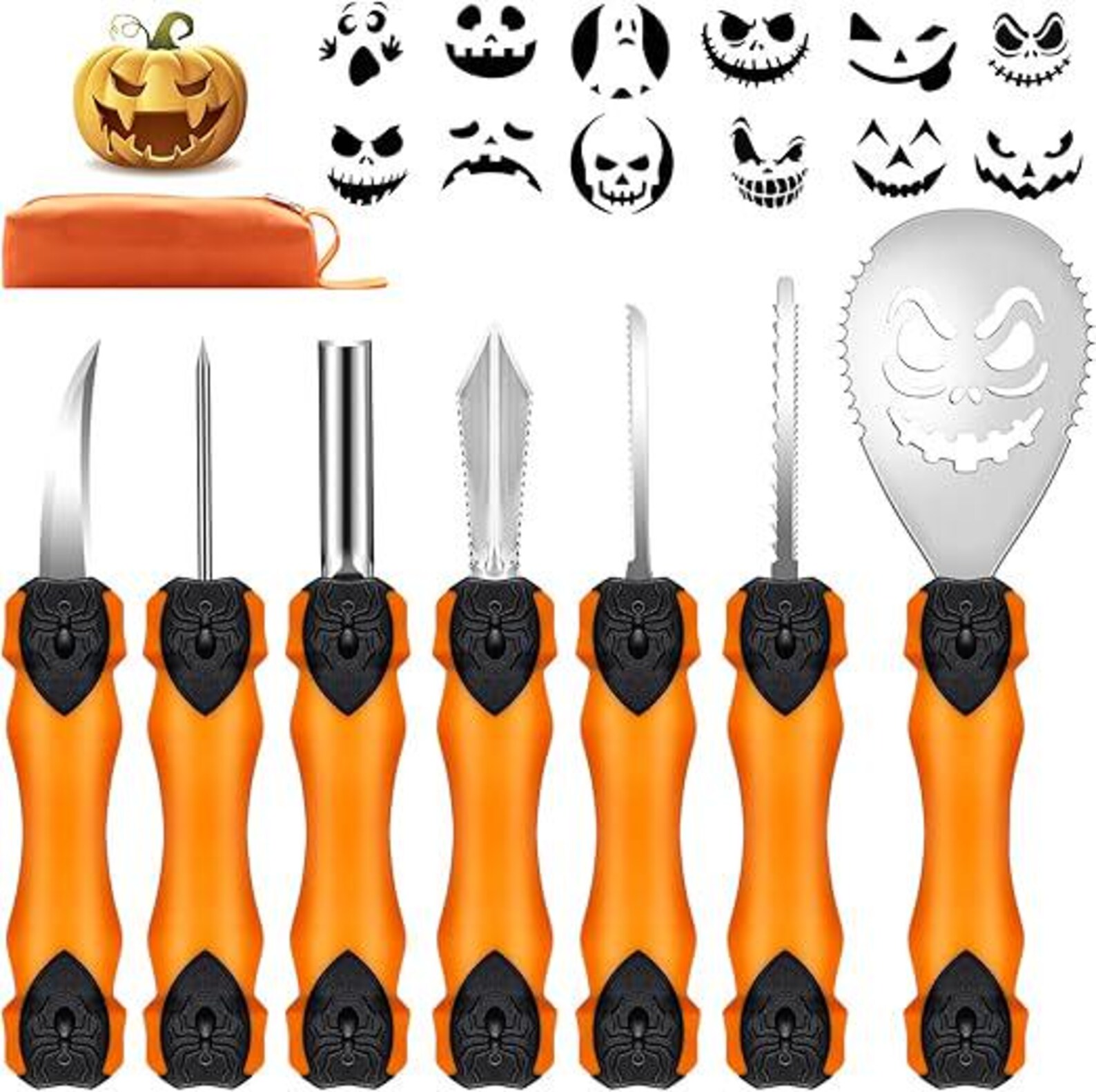 Limited Time Deal, Pumpkin Carving Tools Kit, 7 Pcs Halloween Pumpkin ...