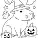 Halloween Witch Capybara Coloring Page - Printable Kids Activity (PDF ...