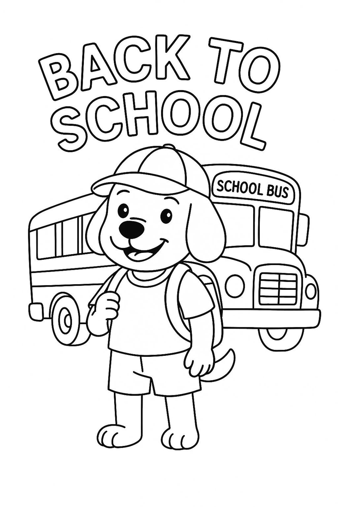 Back to School Dog Coloring Page: Puppy With Backpack (printable Kids ...