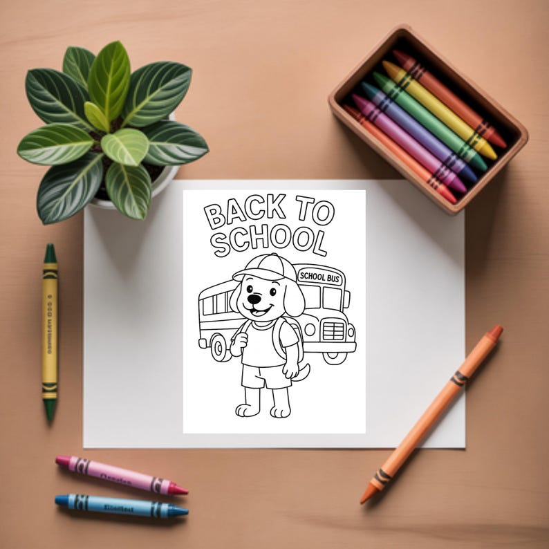 Back to School Dog Coloring Page: Puppy With Backpack (printable Kids ...