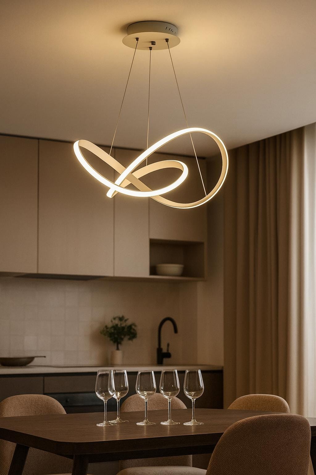 Modern Minimalist LED Ceiling Light – Pendant Chandelier for Dining ...